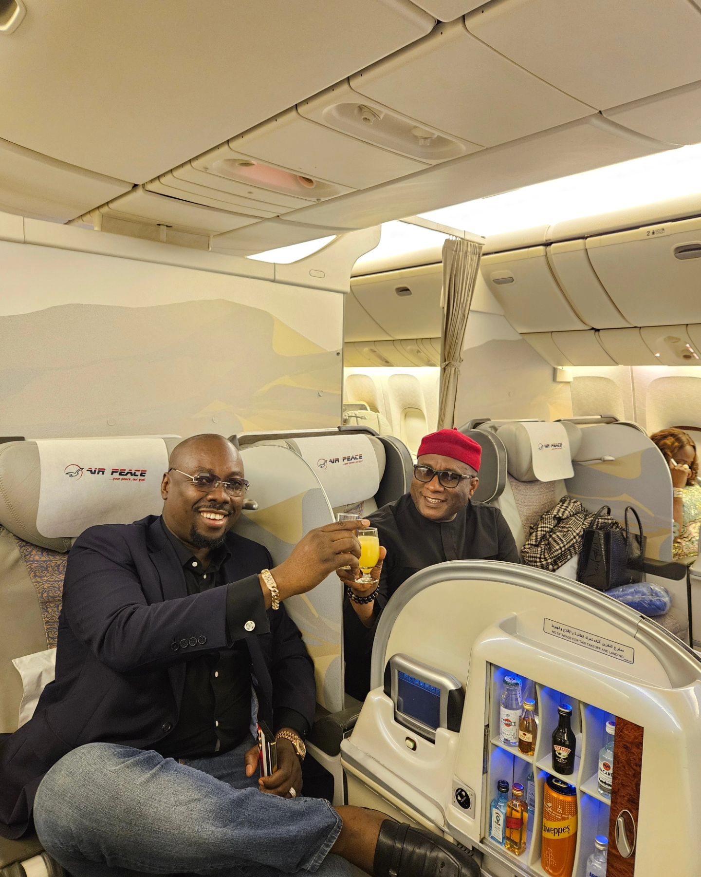 Obi Cubana Spotted at Air Peace Inaugural Lagos to London Flight – Sage ...